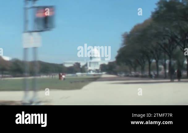 United States Capitol Building from the perspective of the passenger of ...