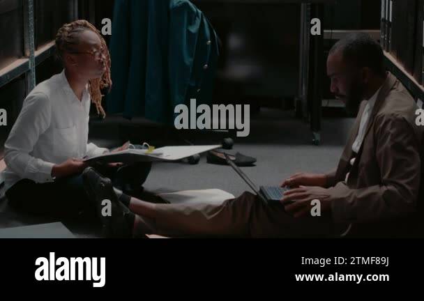 African american people working on police investigation case with ...