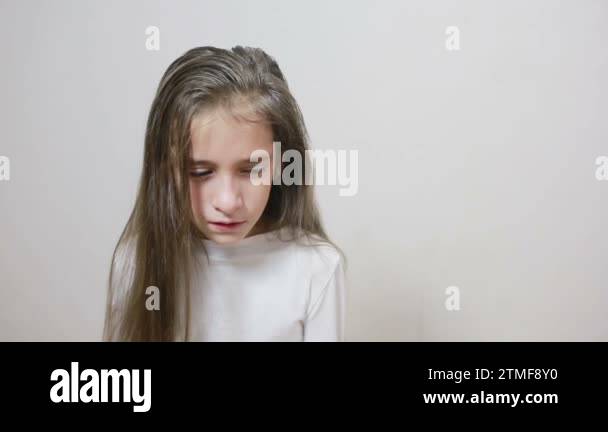 little girl crying with tears rolling down her cheeks Stock Video ...