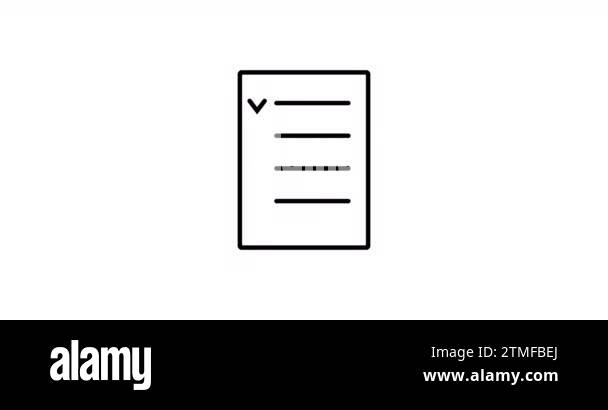 Animated Icon of the list with text and check marks isolated on white ...