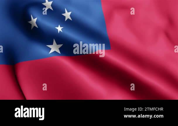 Samoa Flag video waving in wind. Samoa Flag Wave Loop waving in wind ...