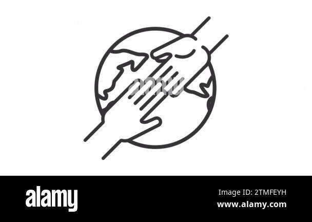 Tourism linear animation. Rotating globe. Travel by plane. Trip abroad ...