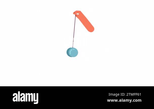 Animated hand with yoyo. Playing toy animation. Relieving stress ...