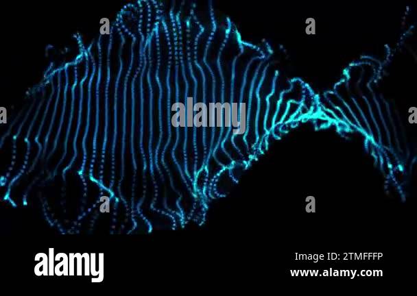 Animated blue wavy particles mesh background, blue dots background ...