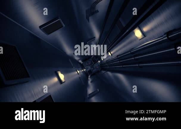 Elevator shaft lift shaft bunker vault safe nuclear machinery 4k Stock ...