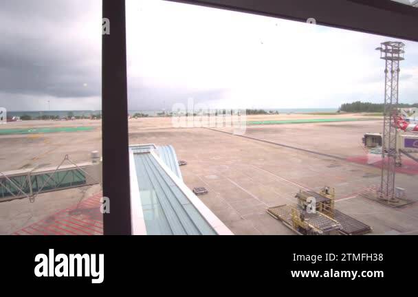 Airport Terminal Gate Footage. Window View. Airfield. 4K Stock Video ...