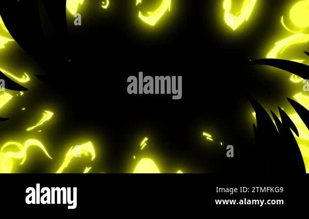 Cartoon fire yellow color comic fire pop art background alpha channel ...