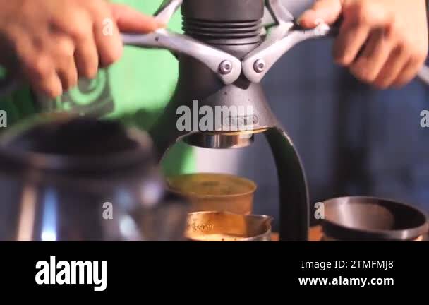 Tarakan, Indonesia.12112022: An Indonesian barista use manual process ...