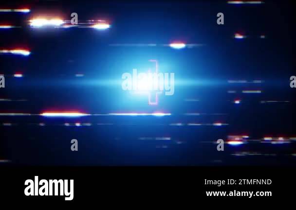 Five seconds Countdown Timer with glitch noise effect animation ...