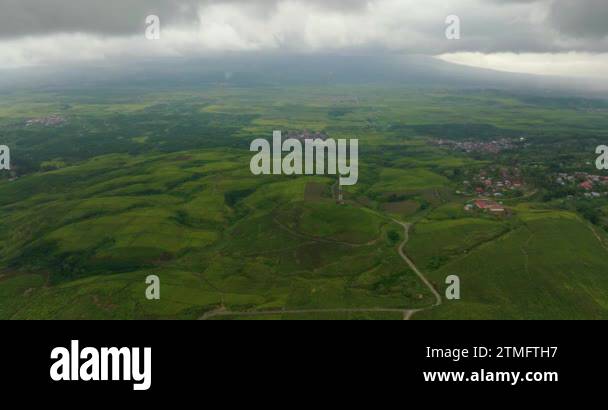 Tea plantations on the hillsides in the mountains of Sumatra. Tea ...