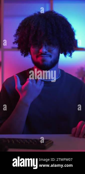 Vertical video. Enough gesture. Refusing man. Meme expression ...