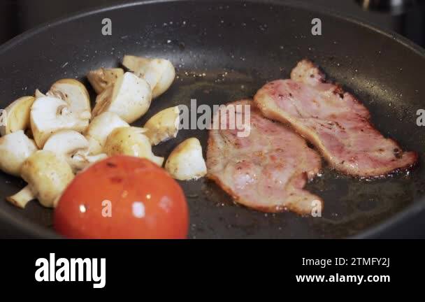 Rasher fried crispy bacon Stock Videos & Footage - HD and 4K Video ...
