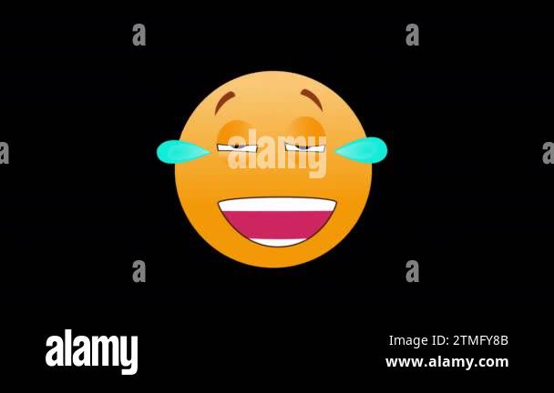 Face with Tears emoji smiley Emoticon icon loop motion graphics video ...