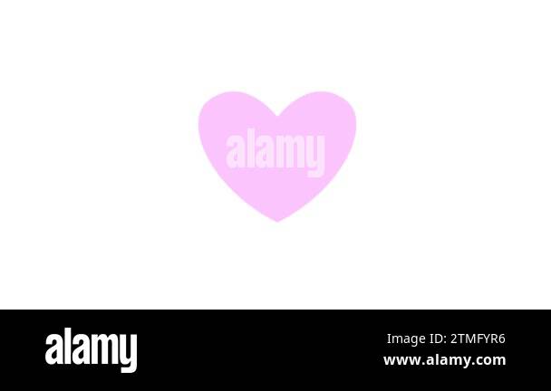 Animated pink symbol of heart pulsation. Looped video of beating heart ...