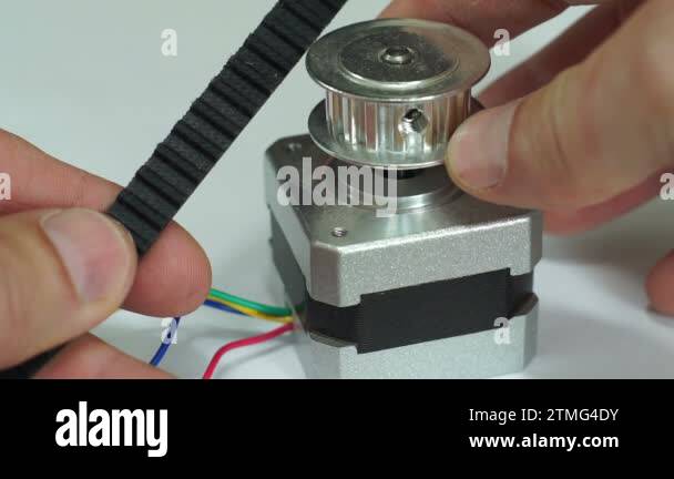 Comparing Cogged Belt Pulley Stepper Motor Macro Stock Video Footage ...