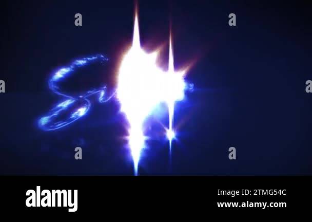 Animation text of Subscribe glitch blue neon text effect with flash ...