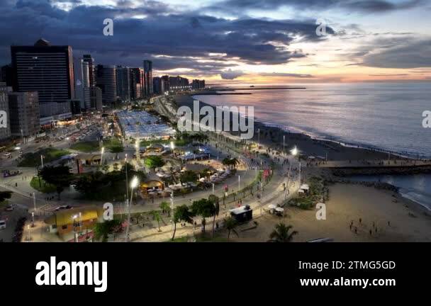 Sunset Sky At Fortaleza In Ceara Brazil. Downtown City. Urban Cityscape ...