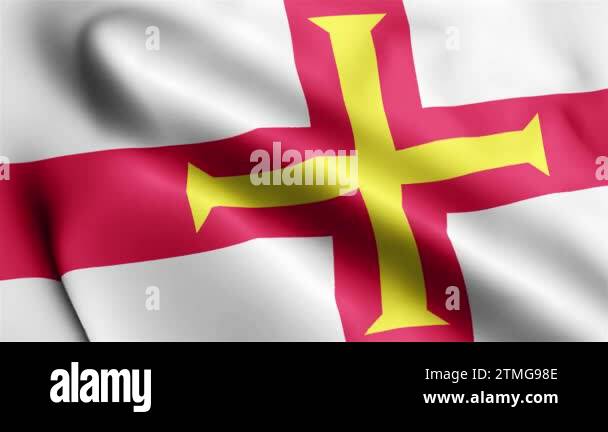 Guernsey Flag video waving in wind. Guernsey Flag Wave Loop waving in ...
