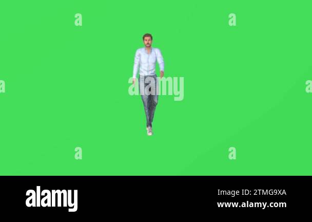 3D male actor model on green screen showing himself and clothes in ...