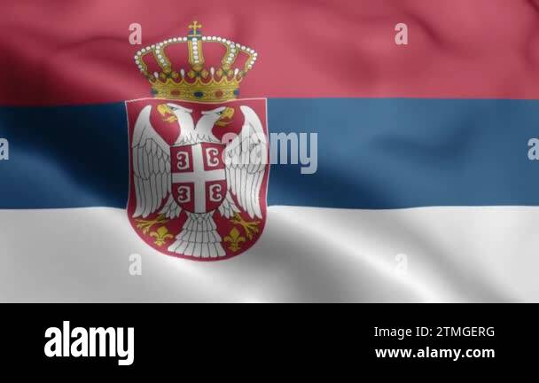 Serbia Flag video waving in wind. Serbia Flag Wave Loop waving in wind. Realistic Serbia Flag ...