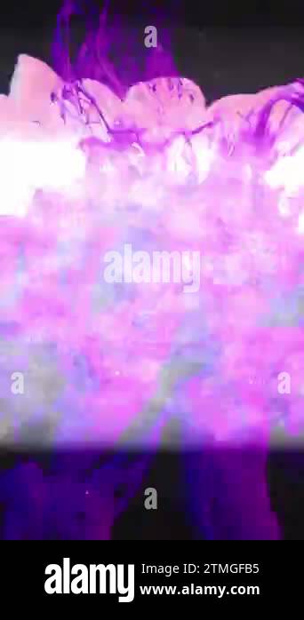 Vertical video. Glitch art. TV channel static noise. Distorted signal ...