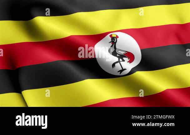 Uganda Flag video waving in wind. Uganda Flag Wave Loop waving in wind ...