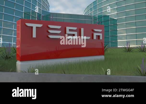 Tesla Editorial Focus: Animated Corporate Logo in Plastic and Metal ...