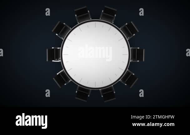 Conference table changes time watch, indicated 5 o'clock. business room ...