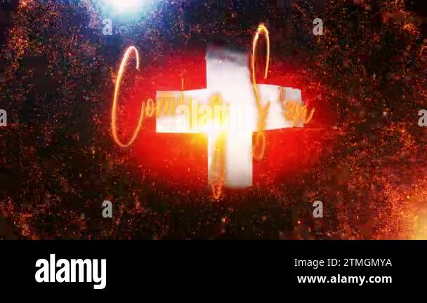 Coming Soon gold text motion with fire burst and golden particles ...