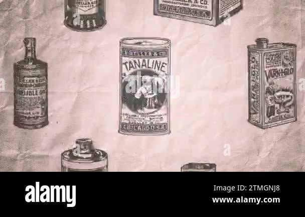 Old Retro 1800s Ads Stop Motion With Texture Loop/ 4k motion graphics ...