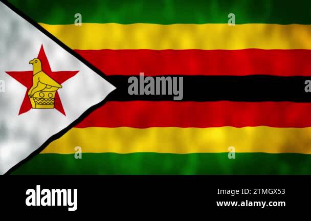 Flag of Zimbabwe. Harare, Zimbabwe. Flag of Zimbabwe. High quality 4K ...