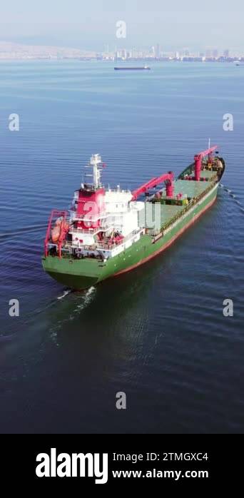 Dry cargo vessel underway on sea, Bulk carrier or bulker merchant ship ...