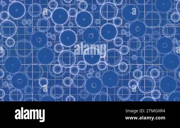 Gear cogs rotating system gearbox blueprint mechanism 4K Stock Video ...