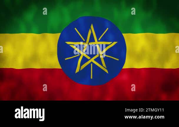 Flag of Ethiopia, Waving flag of Ethiopia, 4k render seamless animation ...