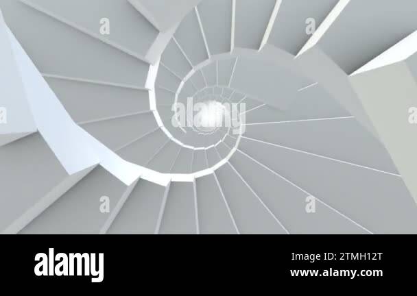 Rotating stairs in white color Stock Video Footage - Alamy