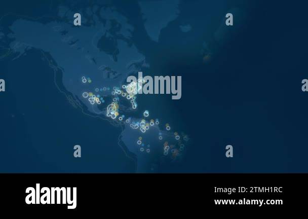 World map with different targets for cyber attack. Hacking and ...