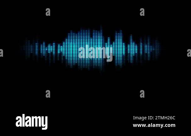 Audio levels pulsating on black background animation concept abstract ...