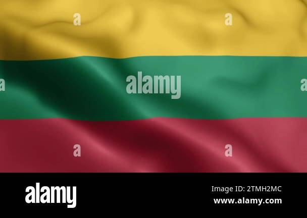 Lithuania Flag video waving in wind. Lithuania Flag Wave Loop waving in ...