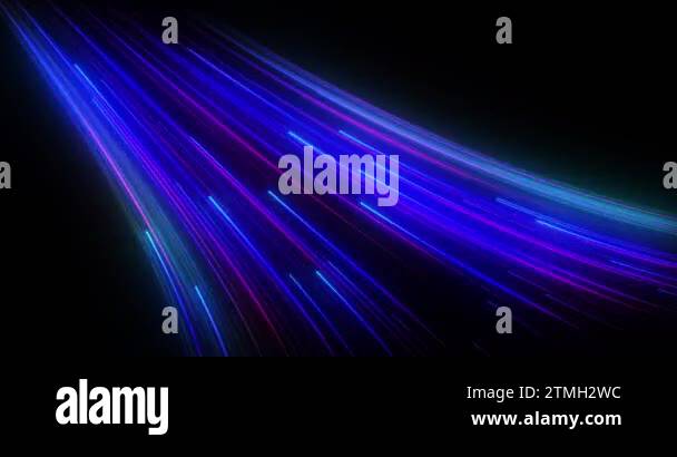 Neon line movement, blue and purple stream, curve abstract technology ...
