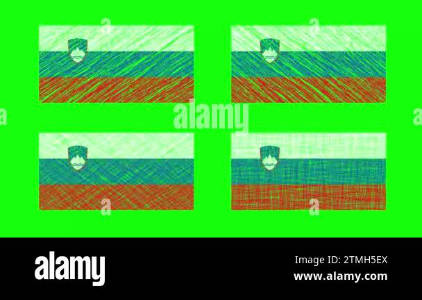 Slovenia Scribble Animation on Green Screen Background. Looping ...