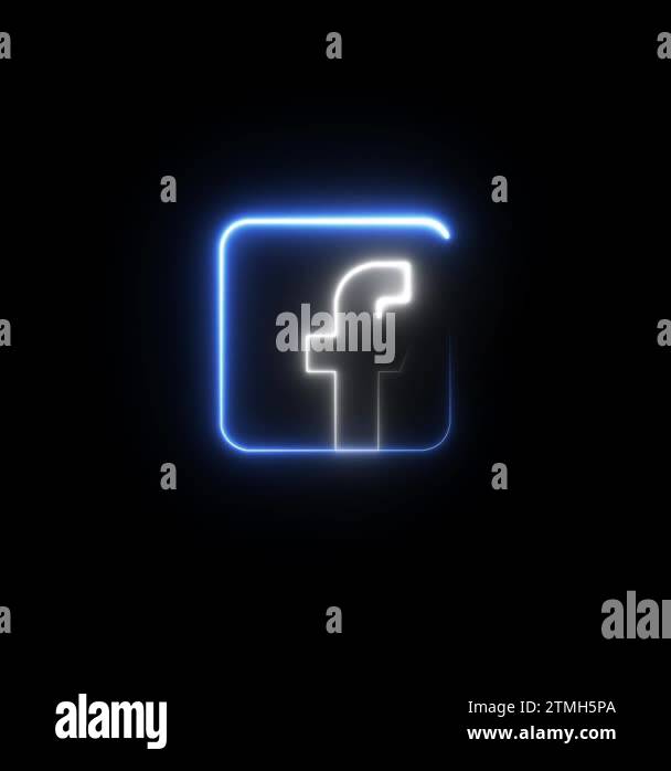 Facebook Animated icon on a transparent background, Neon Symbol Stock ...