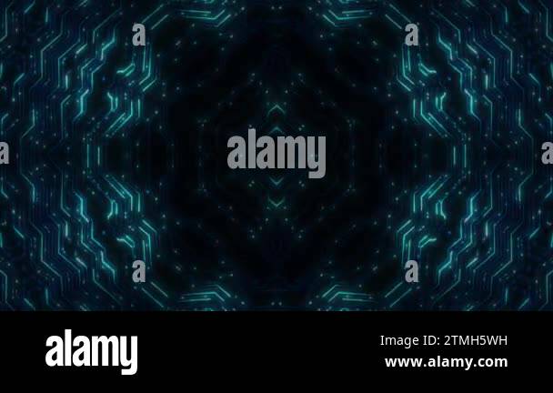 Digital Data moving on Circuit Board and CPU loop backgrounds. Computer Processing and ...