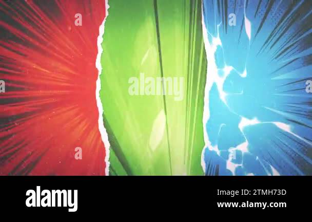 Vintage Comic Book Action Layout Background/ 4k animation of a powerful ...