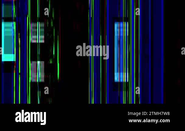 Glitch noise color distortion. System error. Red green blue stripes ...