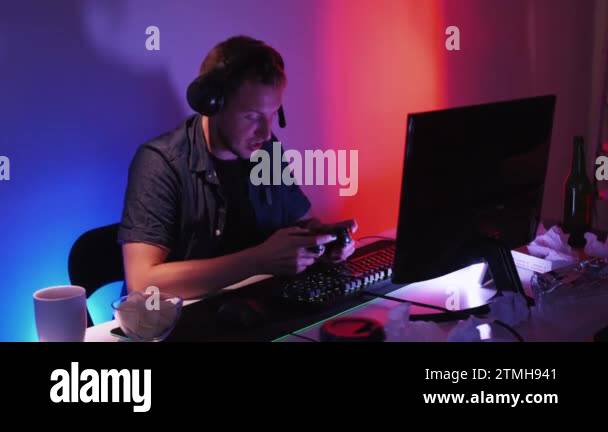 Cyber winning. Online competition. Entertainment drive. Happy ...