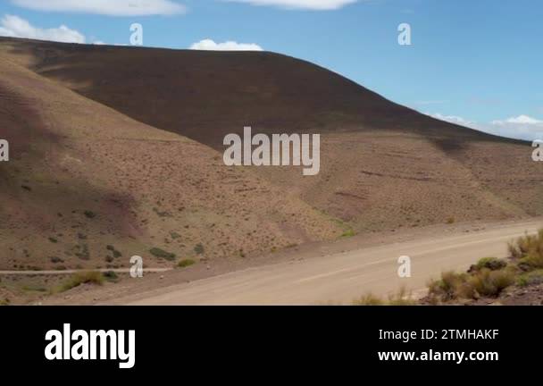 dusty gravel road of the iconic ruta 40 leading through the arid desert of Argentina Stock Video ...