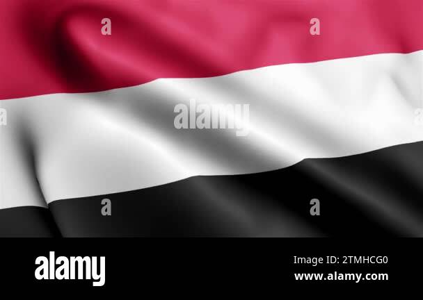 Yemen Flag video waving in wind. Yemen Flag Wave Loop waving in wind ...