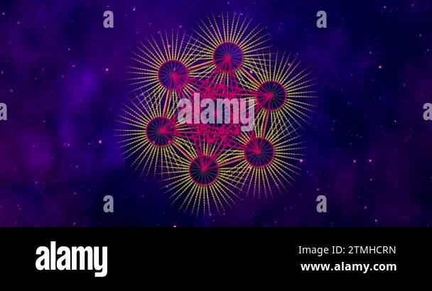 Video animation Metatron's Cube, colorful Flower of Life. Sacred ...