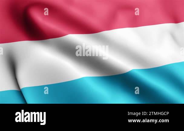 Luxembourg Flag video waving in wind. Luxembourg Flag Wave Loop waving in wind. Realistic ...