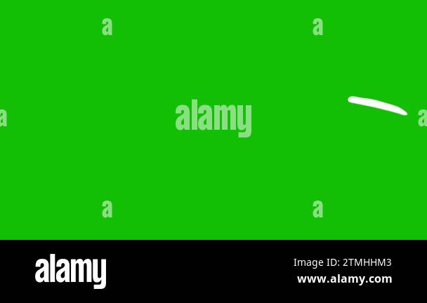 Animation of white lines in doodle-style. Viscous substance on a green ...